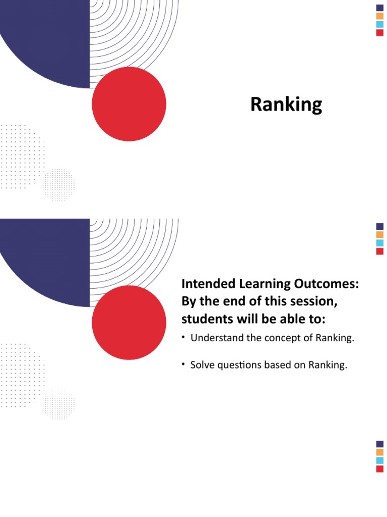 Ranking Problems and Solutions Guide | PDF