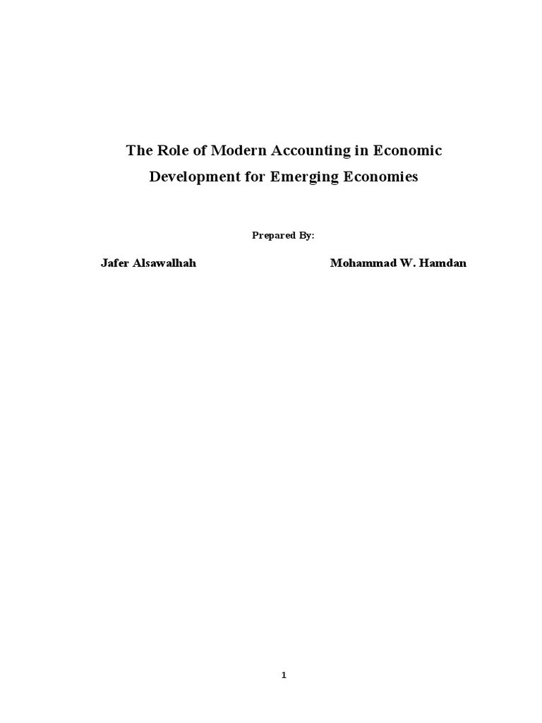 The Role of Modern Accounting in Economic Development For Emerging ...