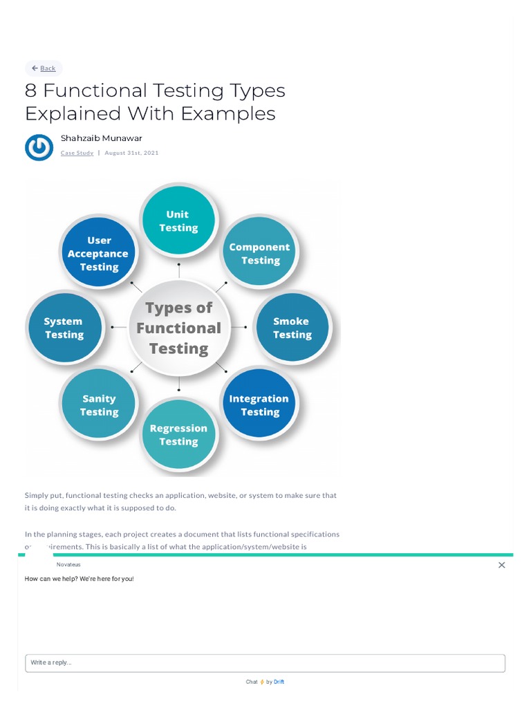 8 Functional Testing Types Explained With Examples | PDF | Software ...