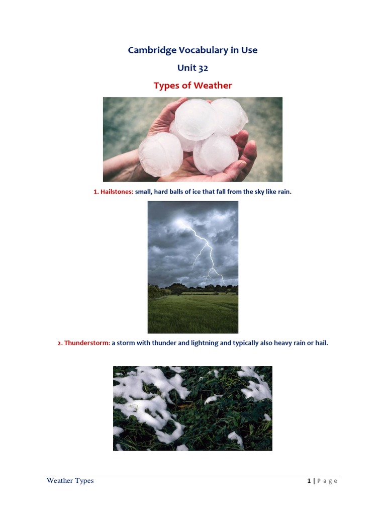 Cambridge Vocabulary in Use - Weather Types | PDF