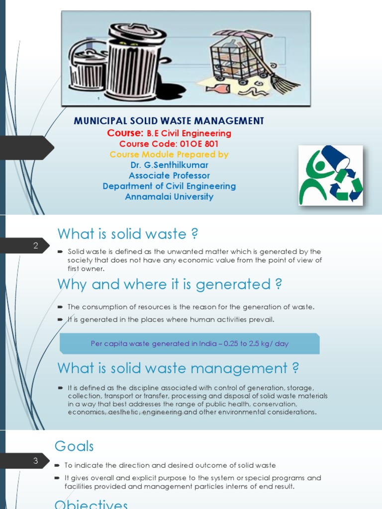 Solid Waste Management | PDF | Municipal Solid Waste | Incineration