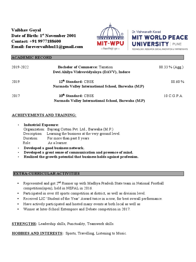 Vaibhav Goyal - Resume | PDF