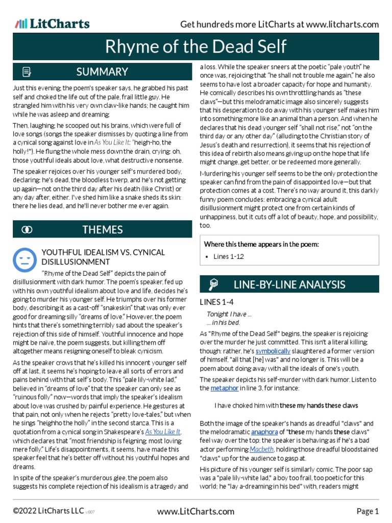 Rhyme of The Dead Self | PDF | Poetry | Rhyme