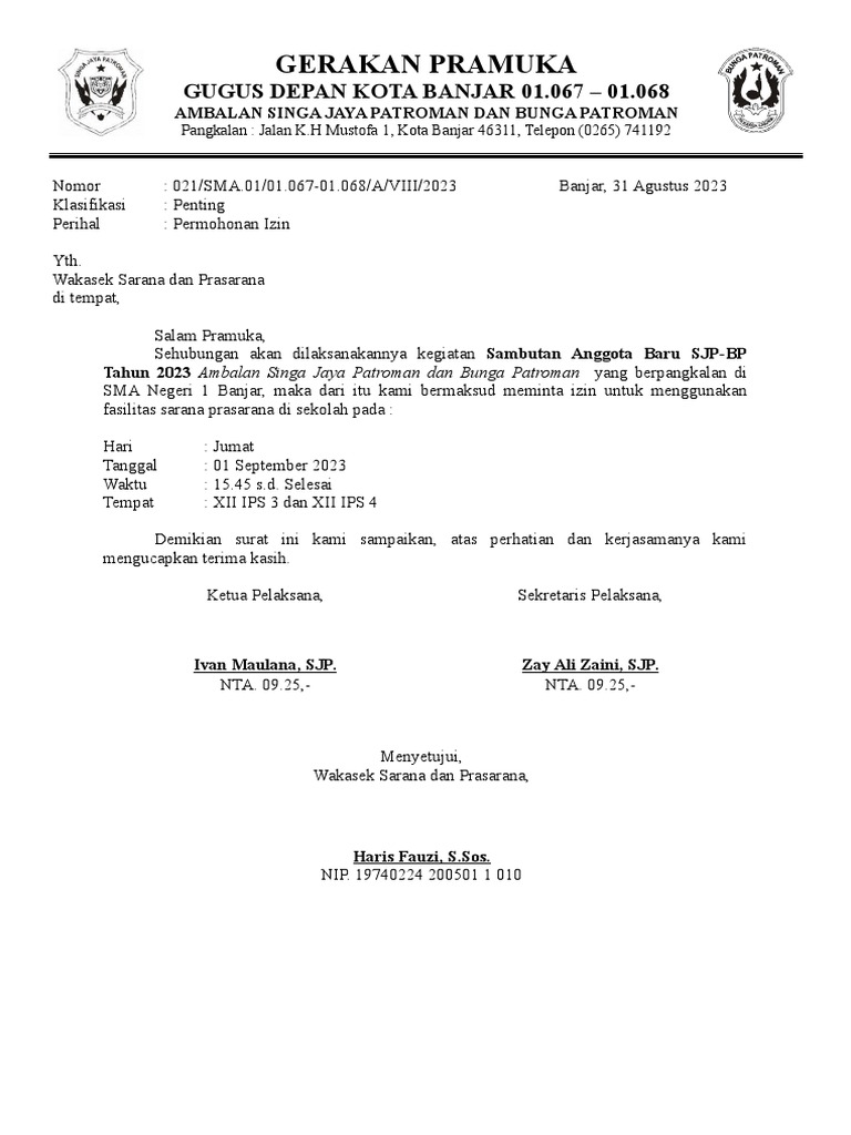 Surat Peminjaman Tempat-3 | PDF