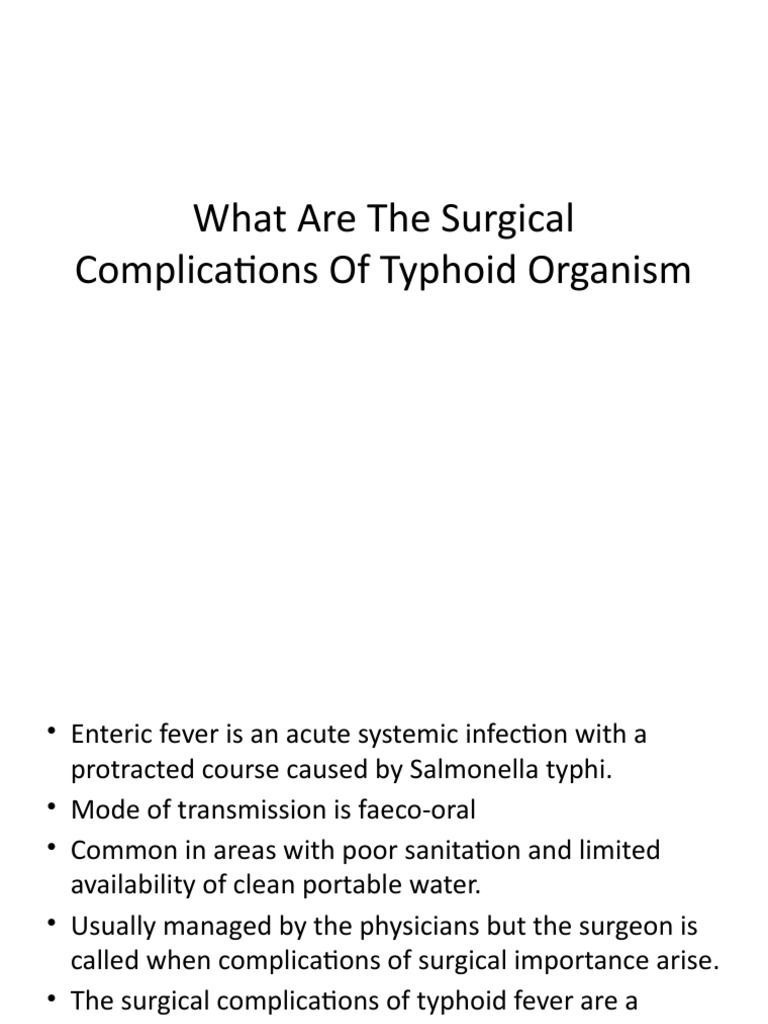 What Are The Surgical Complications of Typhoid Organism | PDF | Medical ...