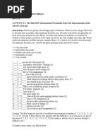 Activity 1 The Mini-Ipip | PDF | Extraversion And Introversion | Human ...