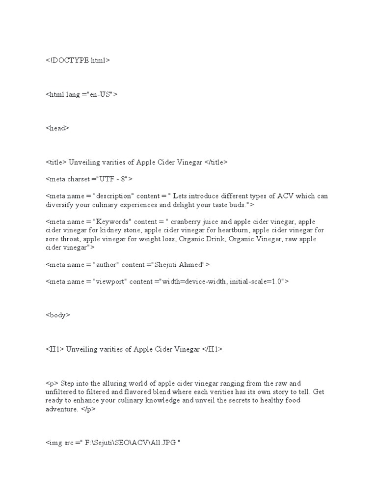 ACV Coding | PDF | Vinegar | Cider