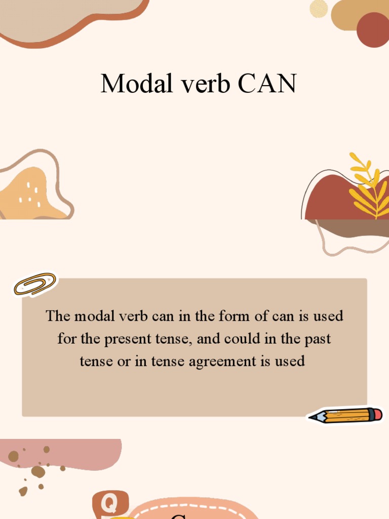 Modal Verb CAN | Download Free PDF | Verb | Grammatical Tense