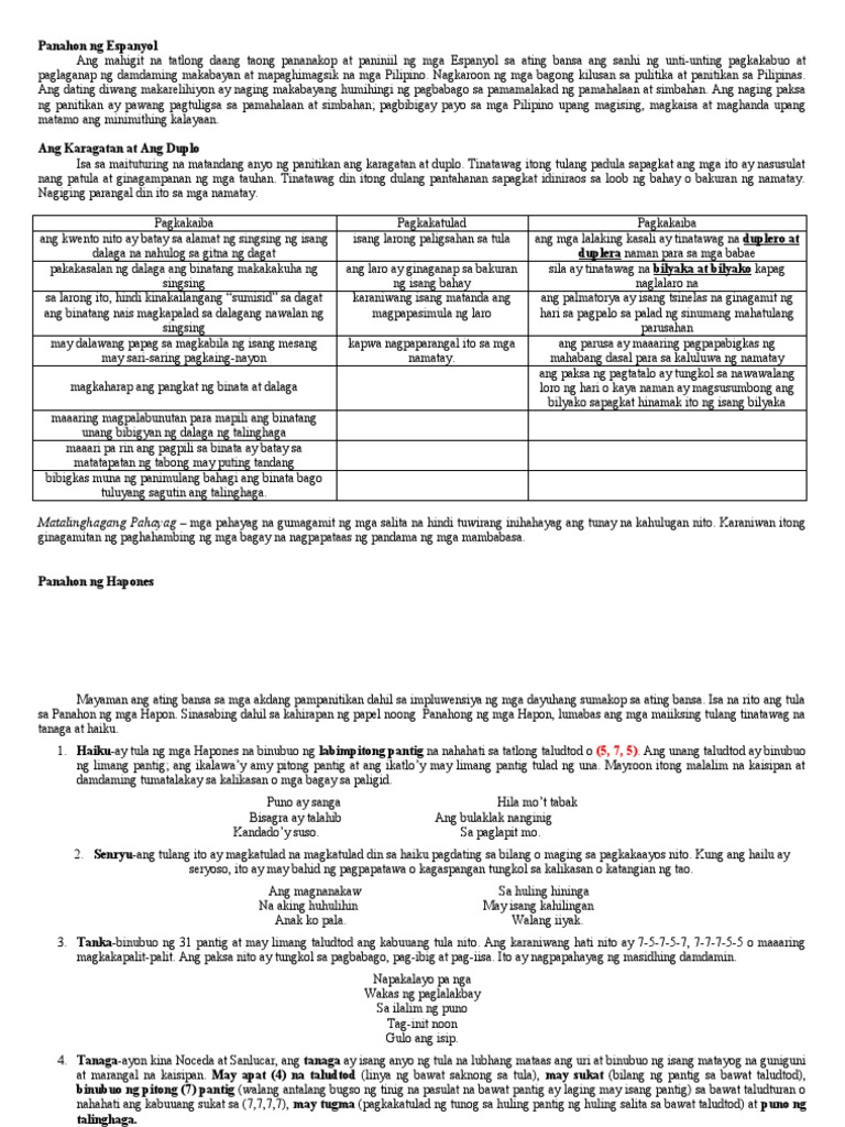 Ang Karagatan at Ang Duplo | PDF