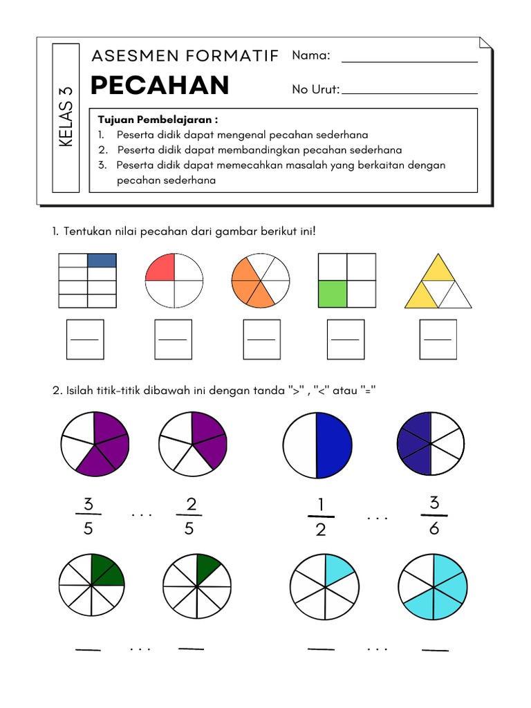 Asesmen Formatif - Pecahan (Kelas 3) - Expert Teaching | PDF