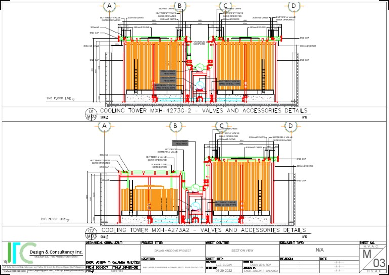 Cooling Tower Elev - Details & Dimension - Mxh-4273g-2 & Mxh-4273a2 | PDF | Mechanical Engineering