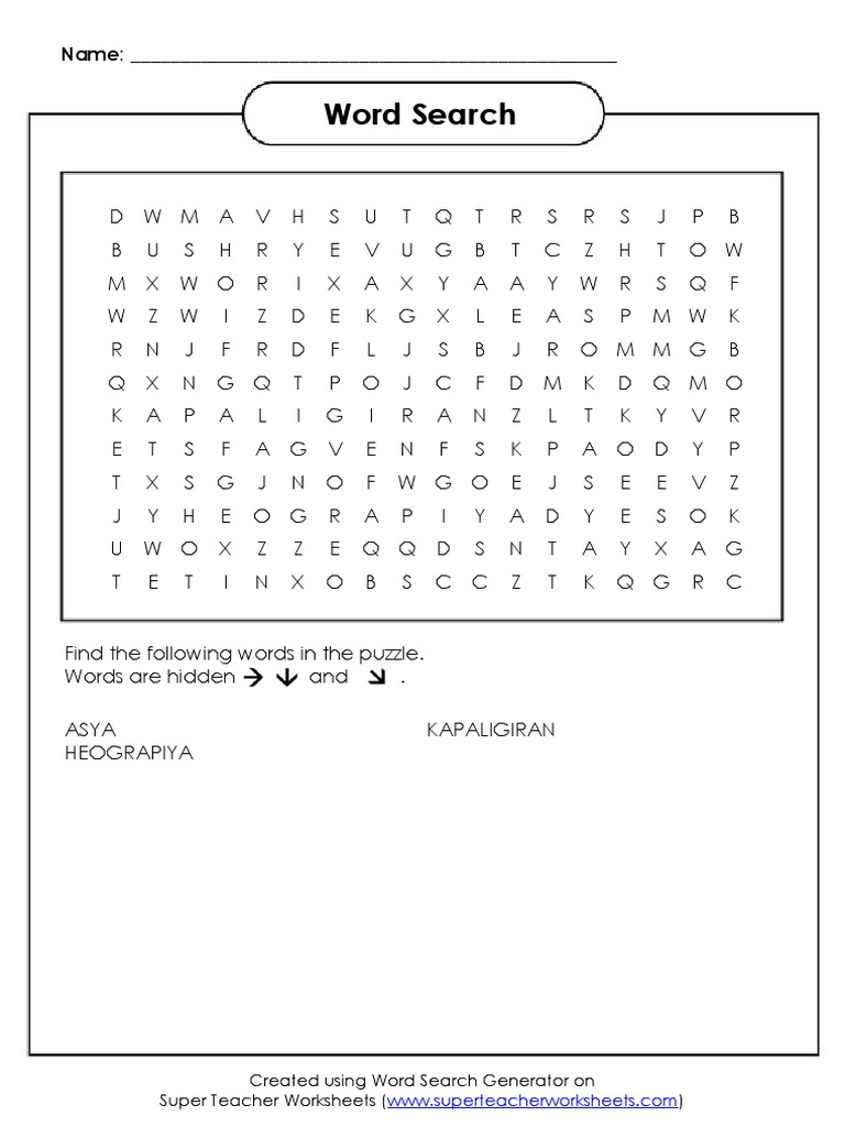 Super Teacher Worksheets Word Search | PDF | Word Search | Puzzles