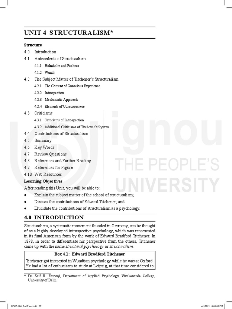 Structuralism | PDF | Cognition | Neuropsychological Assessment