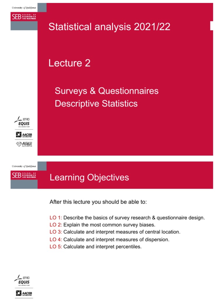 Lekcija 2 - Deskriptovna Statistika | PDF | Coefficient Of Variation | Mean