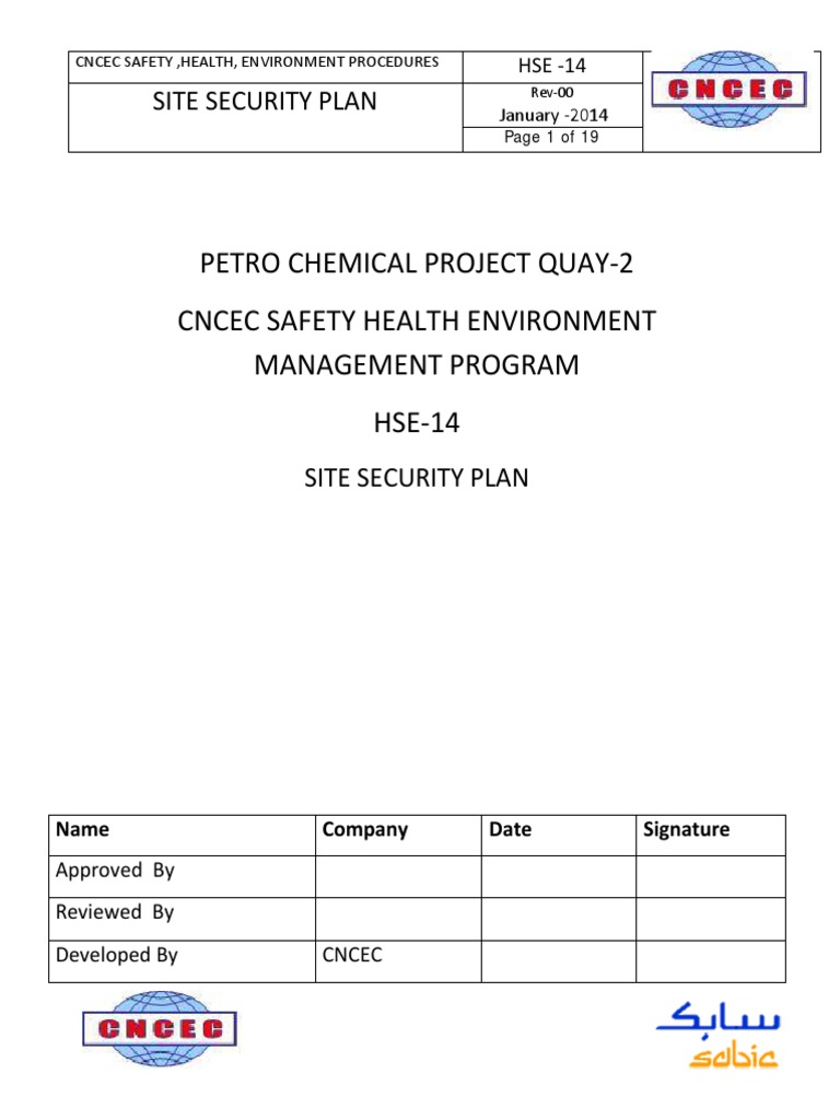 14 Security Plan. | PDF | Warehouse | Security Guard