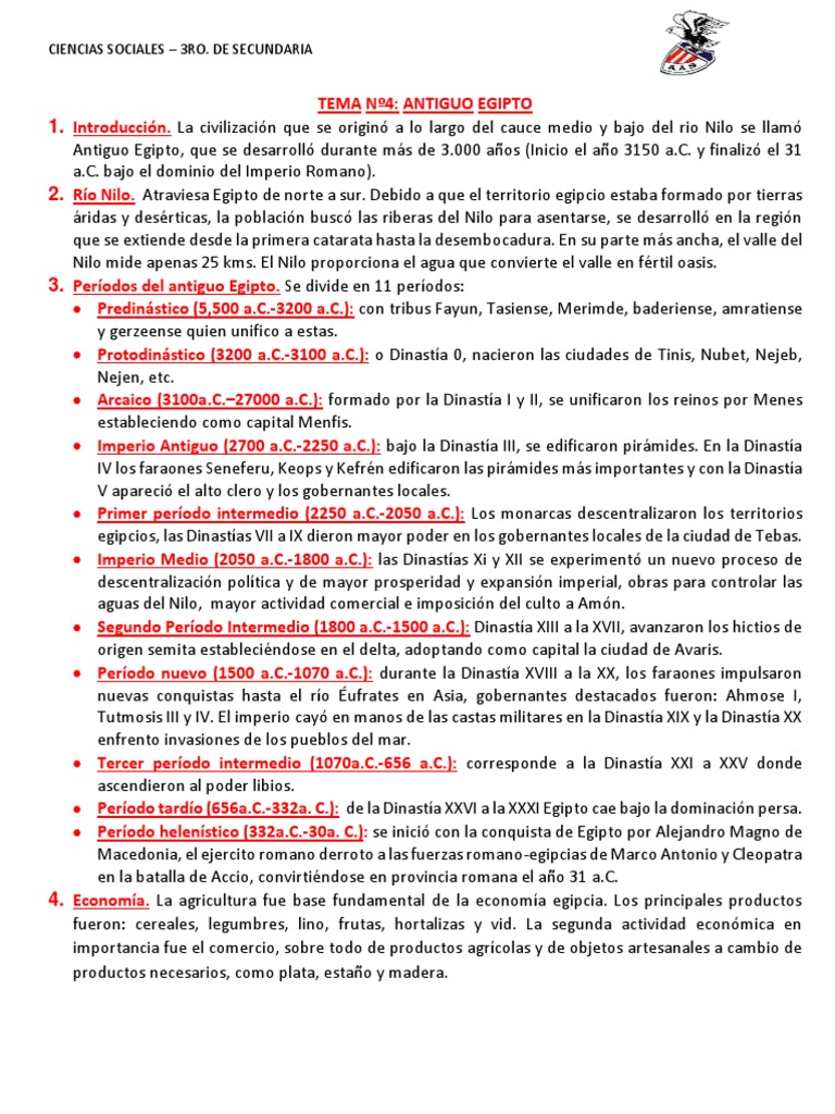 Tema 4. C.soc. Antiguo Egipto | PDF | Antiguo Egipto
