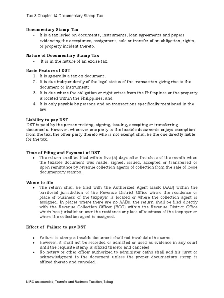 Understanding Documentary Stamp Tax in the Philippines | PDF
