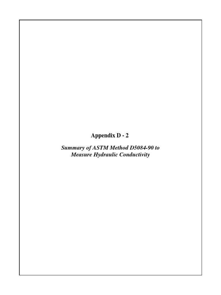 Appendix D-2 ASTM D5084 Hydraulic Conductivity | PDF | Permeability ...