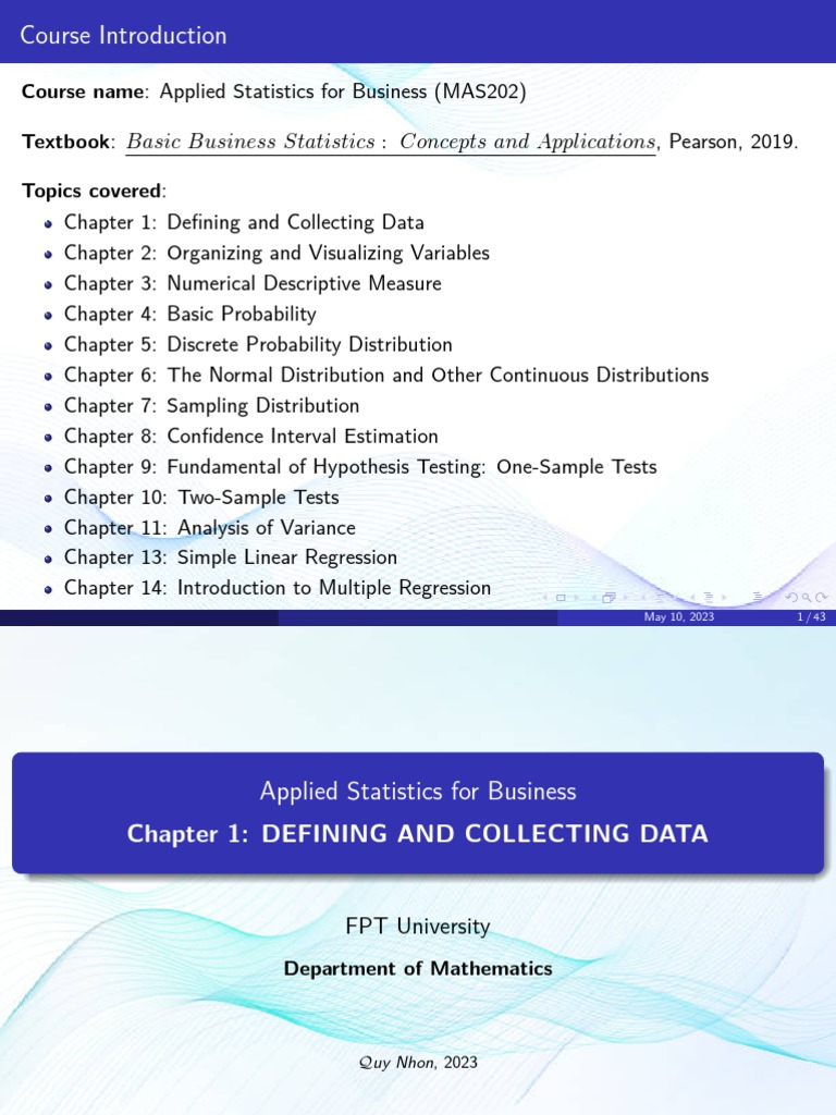 Chapter 1. Defining and Collecting Data Triệu Vi Gửi | PDF | Sampling (Statistics) | Level Of ...