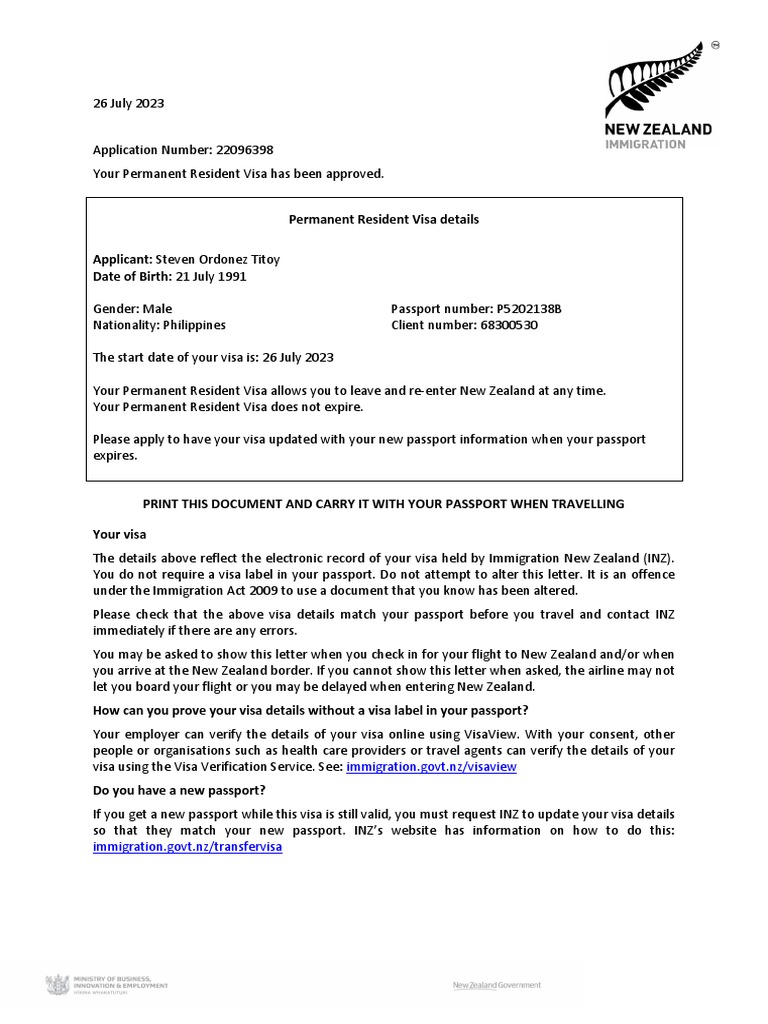Immigration New Zealand - 67719557 | PDF | Travel Visa | Passport