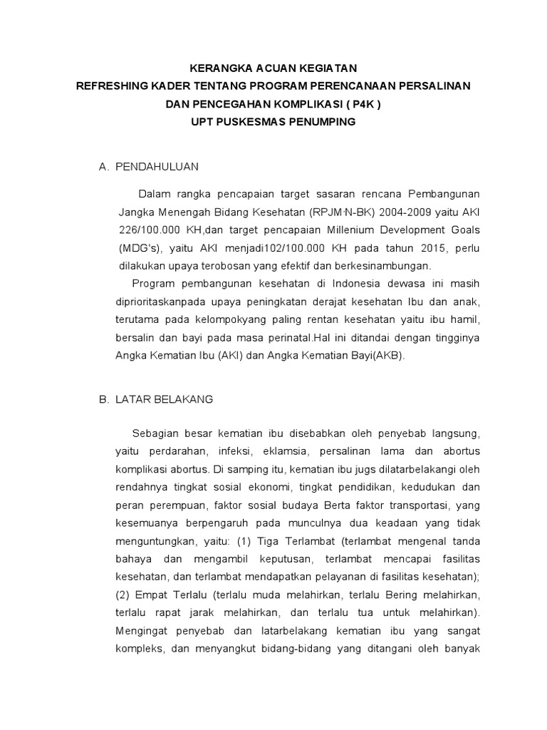 Kak Refresing Kader p4k | PDF