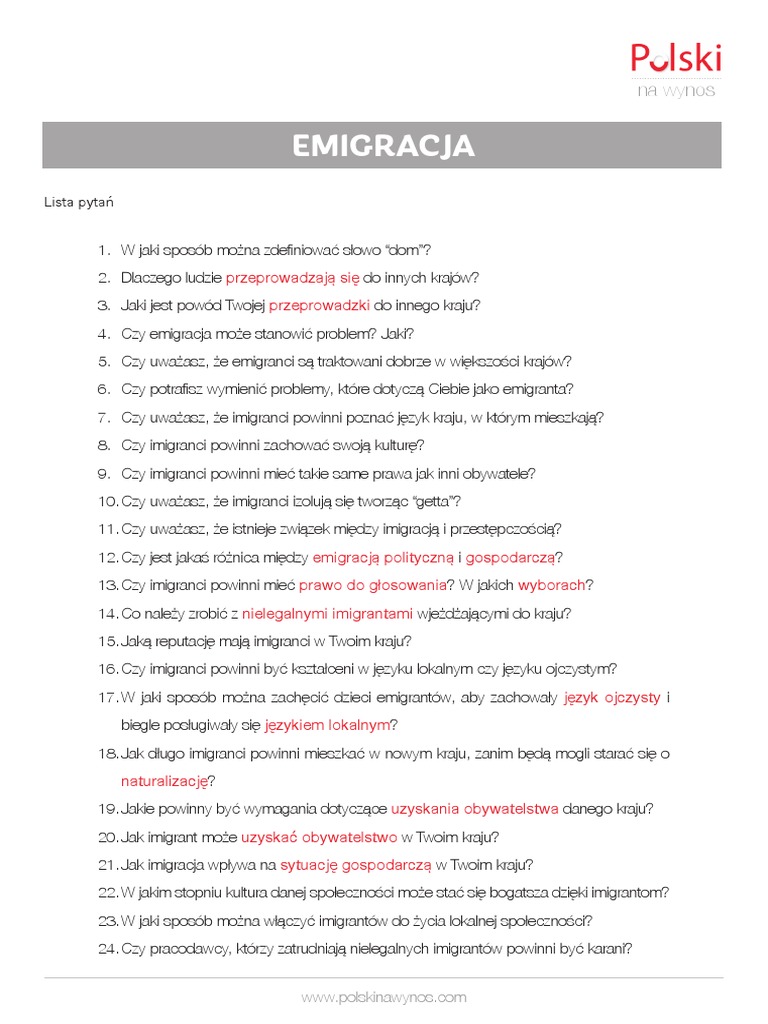Emigracja | PDF
