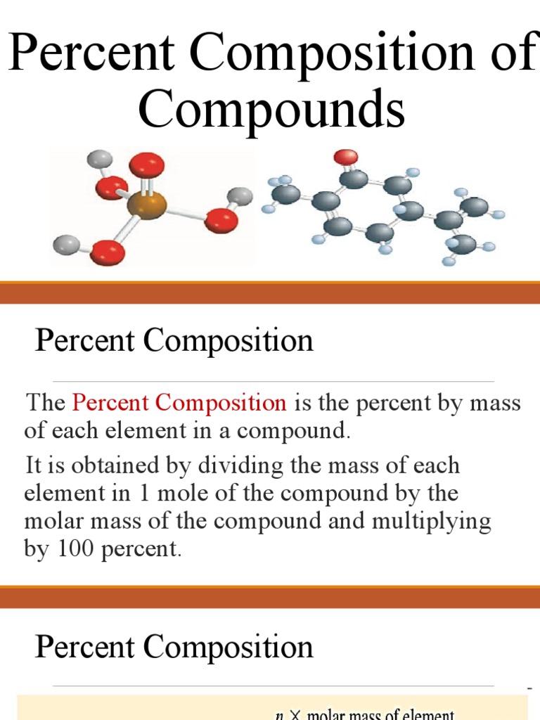 Percent Composition | PDF | Molecules | Mole (Unit)