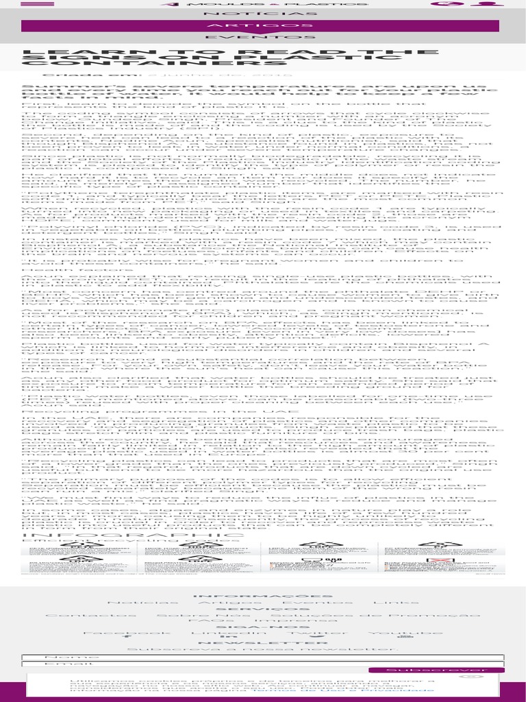 Learn To Read The Signs On Plastic Containers Moulds and Plastics | PDF ...