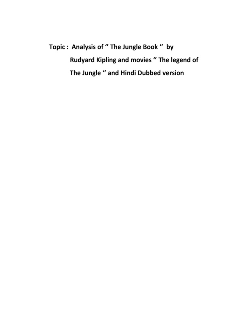 The Jungle Book | PDF | Kaa | Bagheera