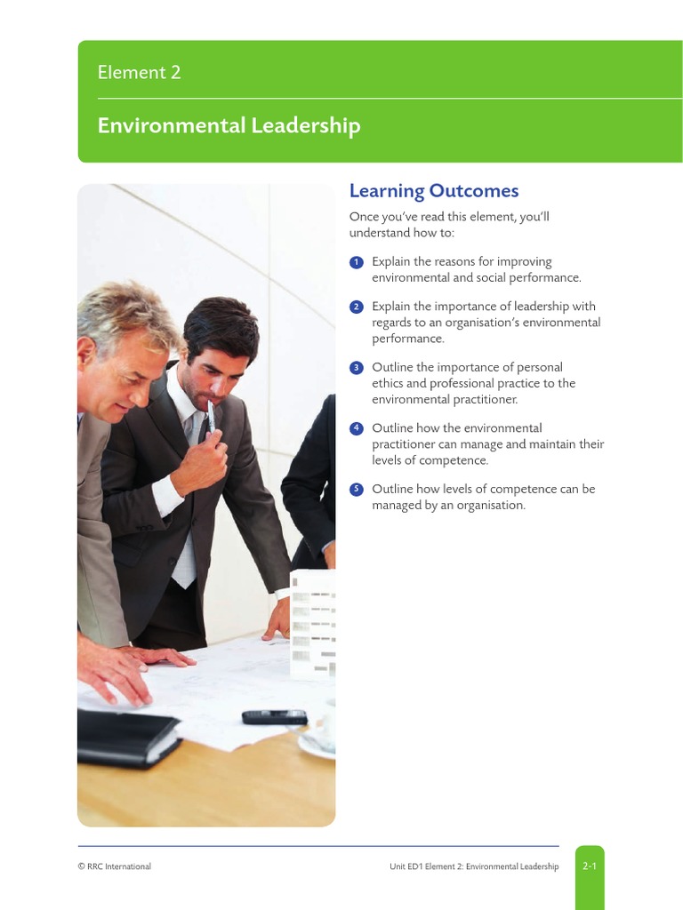 Element 2 - Environmental Leadership | PDF | Corporate Social ...