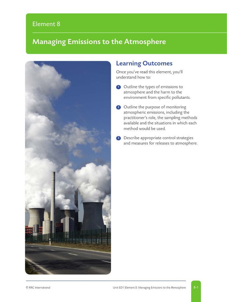Element 8 - Managing Emissions To The Atmosphere | Download Free PDF ...