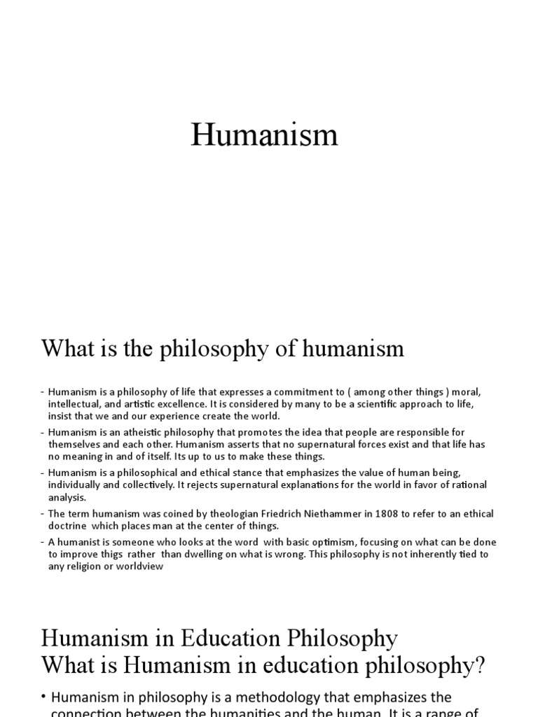Humanism | PDF | Humanism | Humanistic Psychology