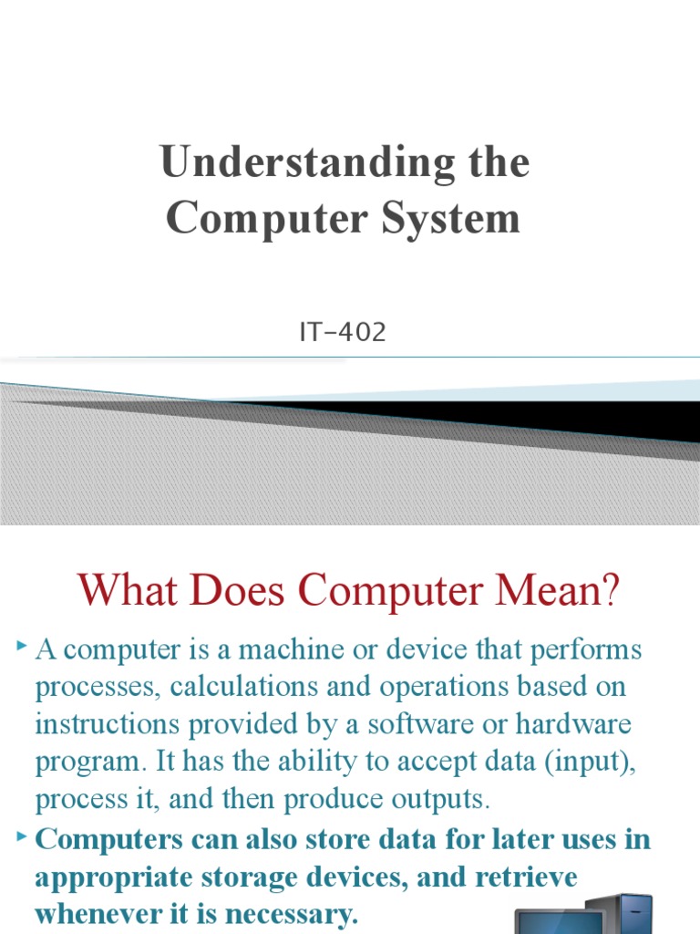 Understanding The Computer System | PDF | Computer Data Storage ...