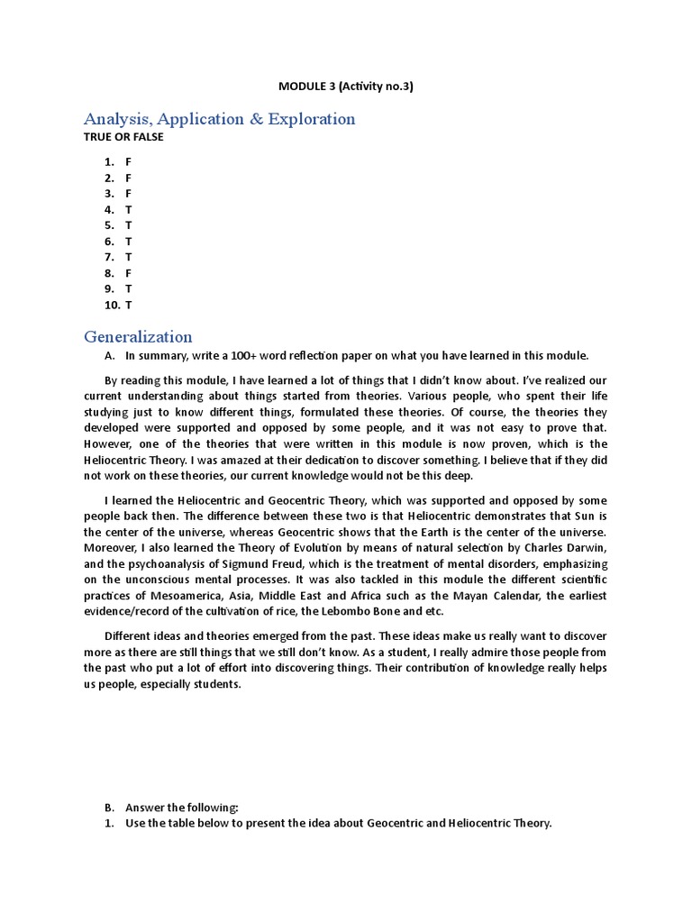 STS Module 3 Activity | PDF | Science | Astronomy