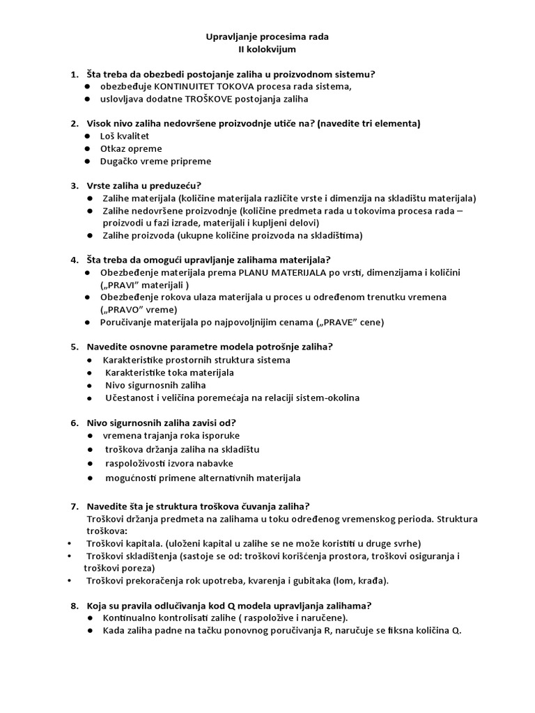 UPR II Kolokvijum | PDF