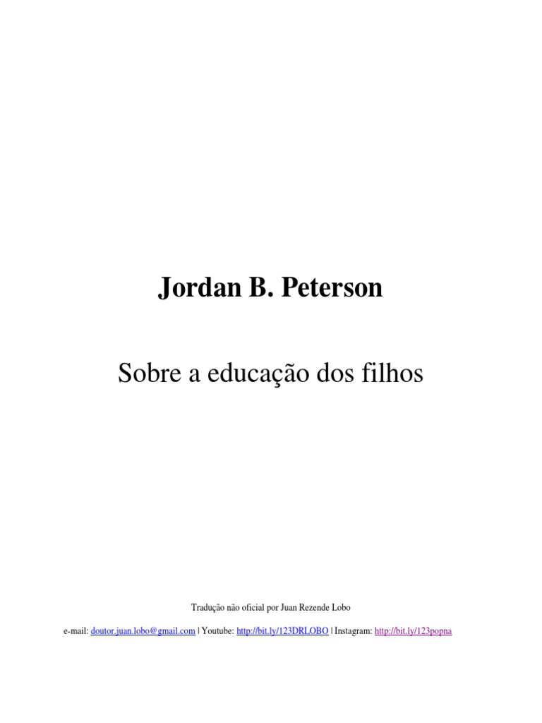 Sobre A Educacao Dos Filhos - Jordan B. Peterson | PDF | Amamentação ...