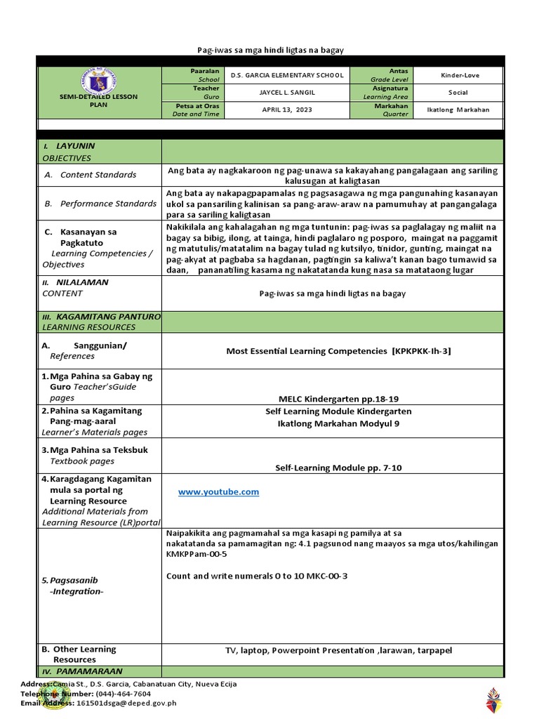 Co1 Lesson Plan 2022 2023. | PDF