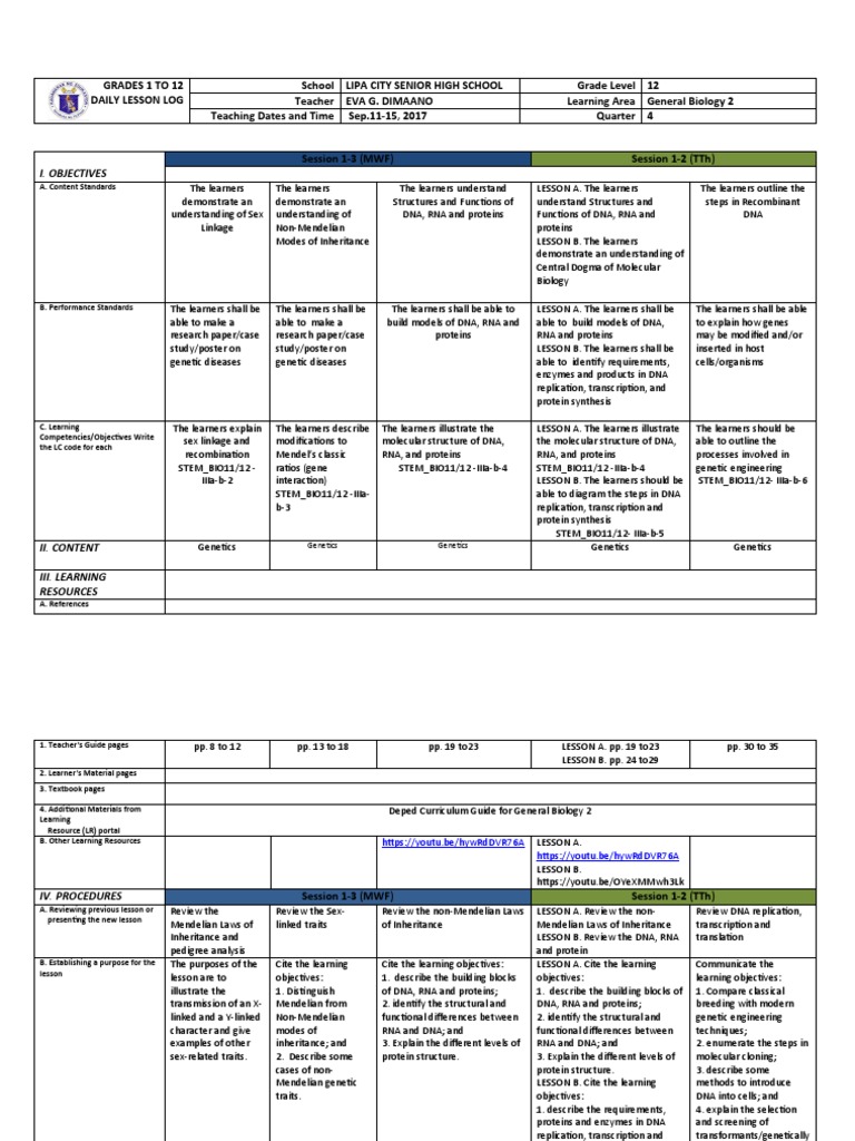 GEN BIO Sep 11-15 | PDF