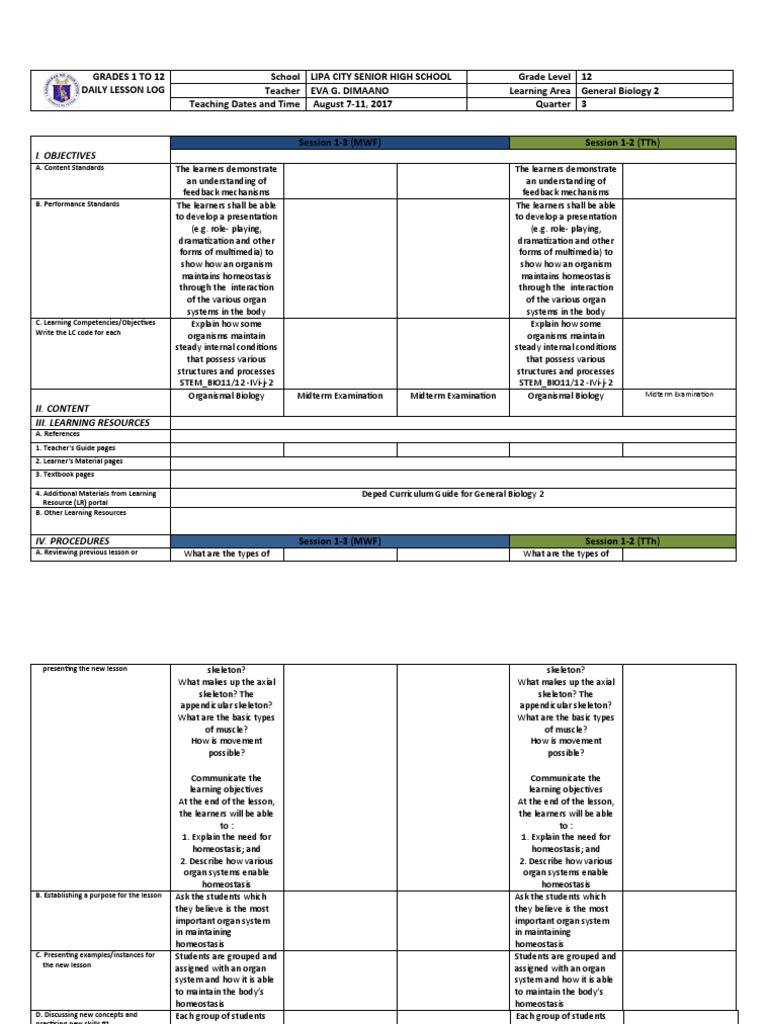 GEN BIO Aug 7-11 | PDF | Learning | Skeleton