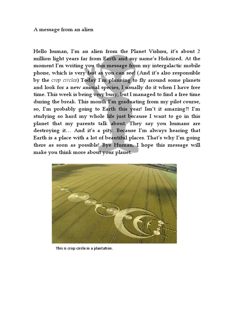 A Message From An Alien Fun Activities Games Reading Comprehension ...