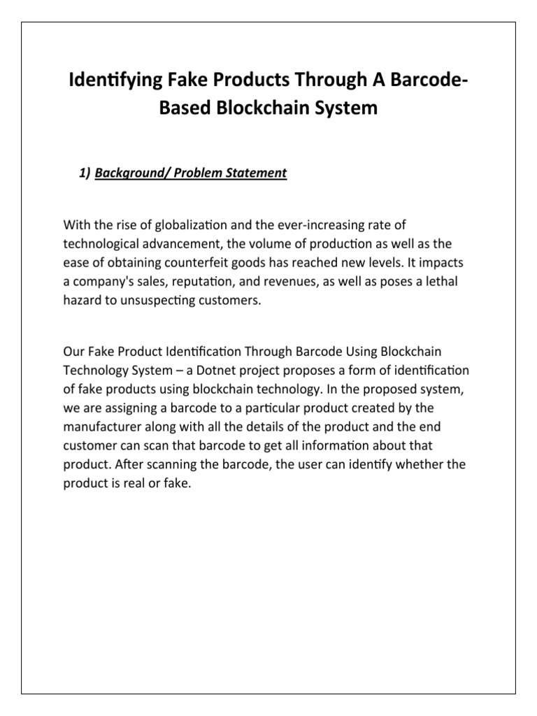 Identifying Fake Products Through A Barcode-Based Blockchain System | PDF | User (Computing) | Login