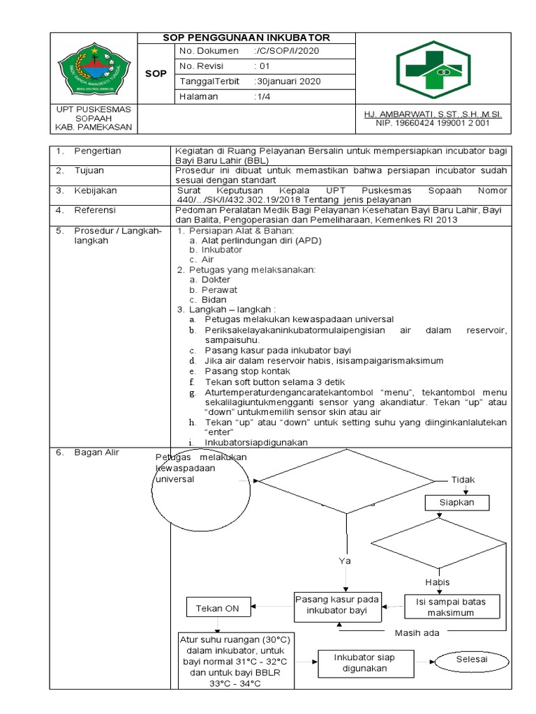 Sop Penggunaan Inkubator | PDF