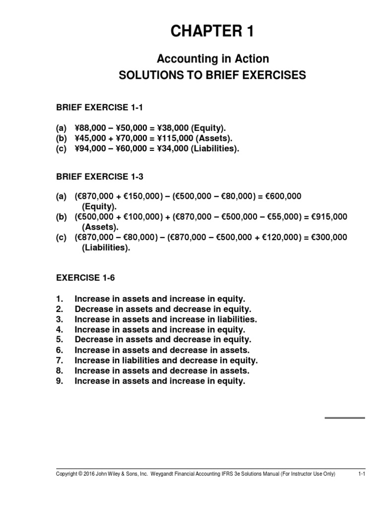Ch1 - Exercises Solutions | PDF | Equity (Finance) | Revenue Ch1 - Exercises Solutions | PDF | Equity (Finance) | Revenue
