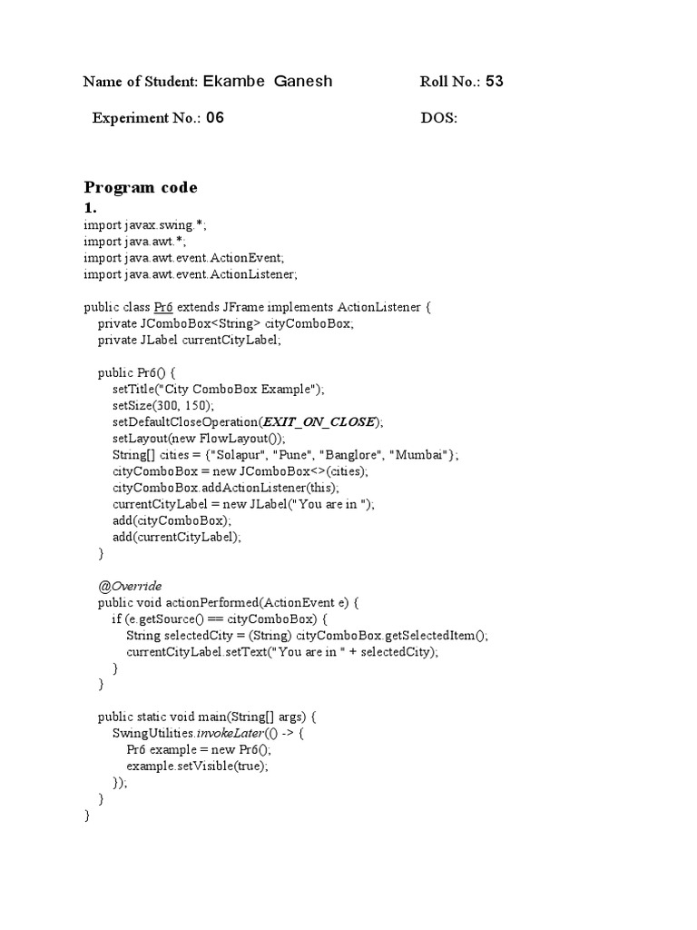 Ajp 6 | PDF | Graphical User Interfaces | Object (Computer Science) Ajp 6 | PDF | Graphical User Interfaces | Object (Computer Science)