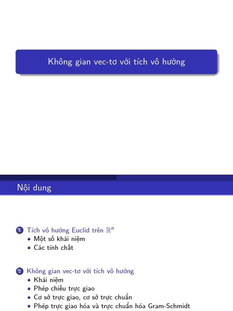Không Gian Vecto V I Tích Vô Hư NG | PDF