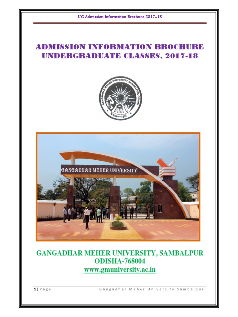 Ug Prospectus 2017 18 | PDF | University And College Admission | Bachelor Of Arts