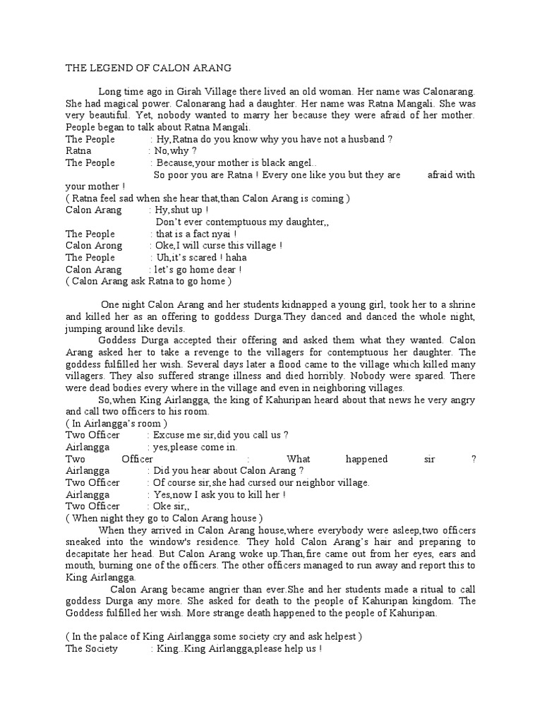 The Legend of Calon Arang | PDF