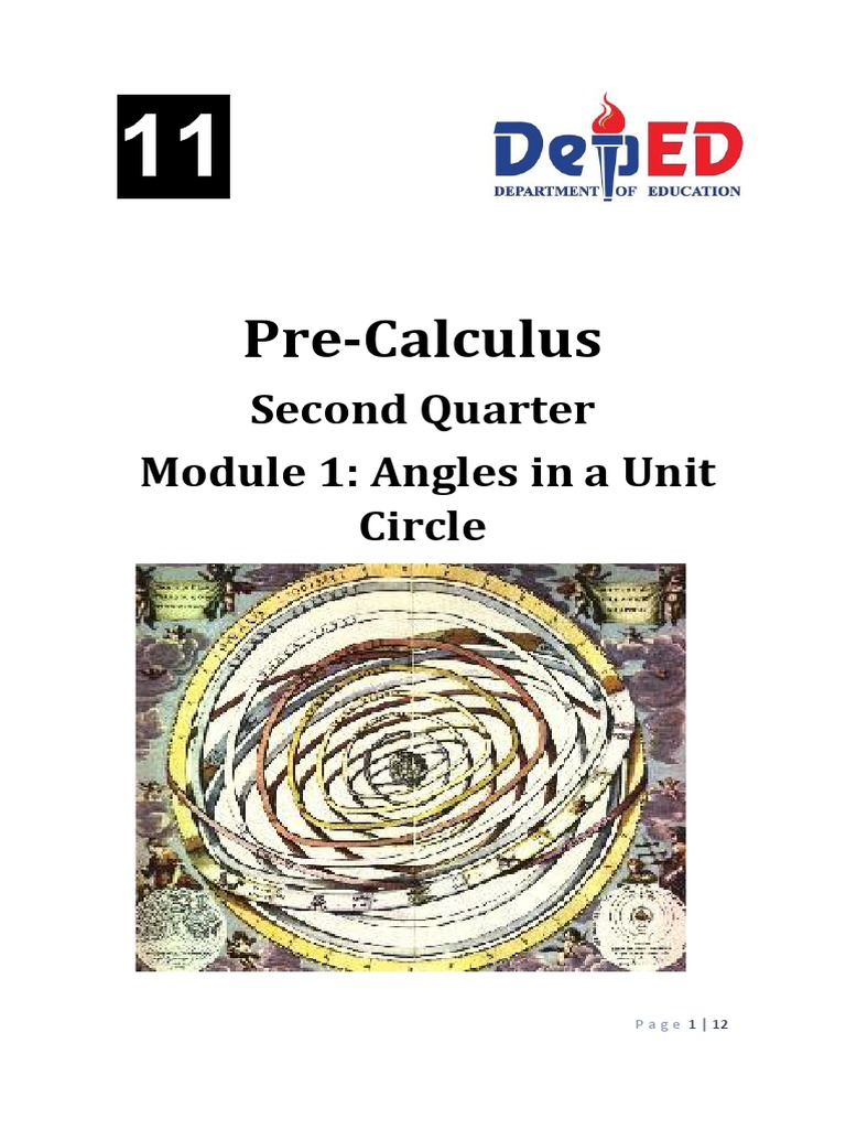 Pre Calculus Quarter 2 Module 1 | PDF | Angle | Cartesian Coordinate System