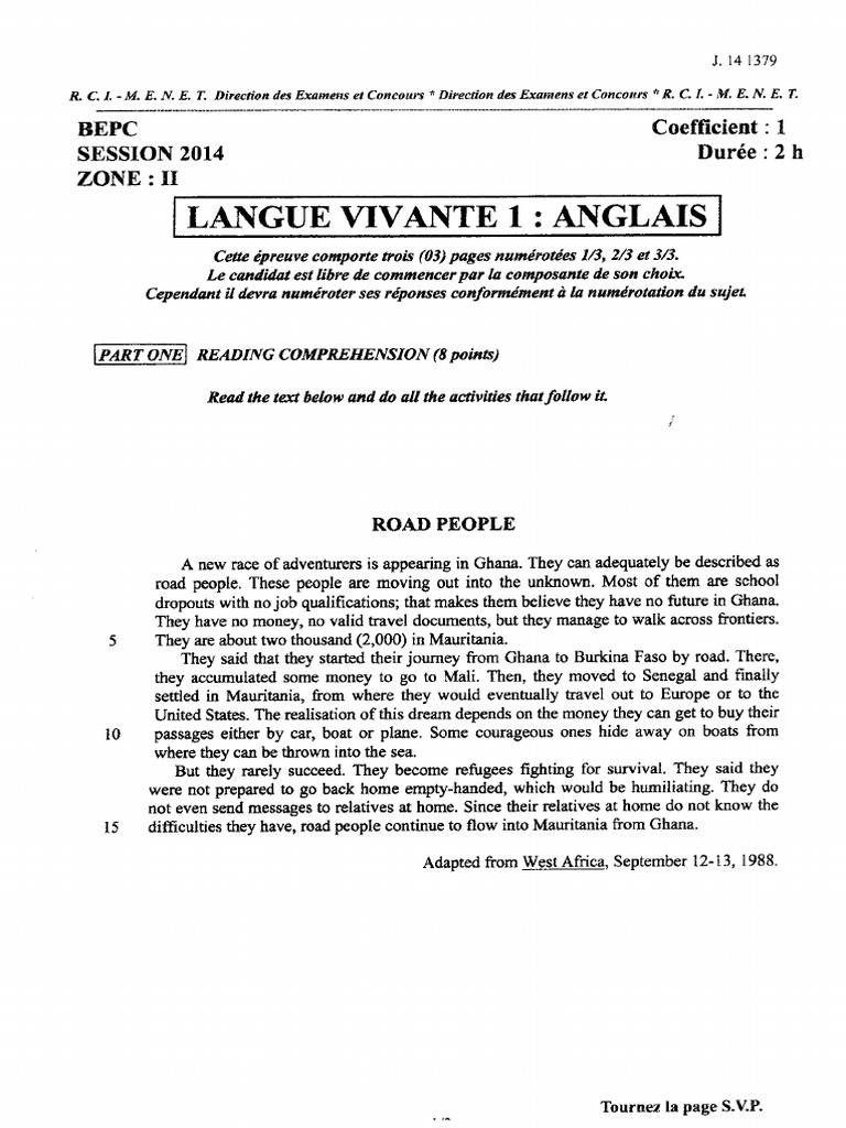 Bepc-Z2-Ang LV1-2014 | PDF