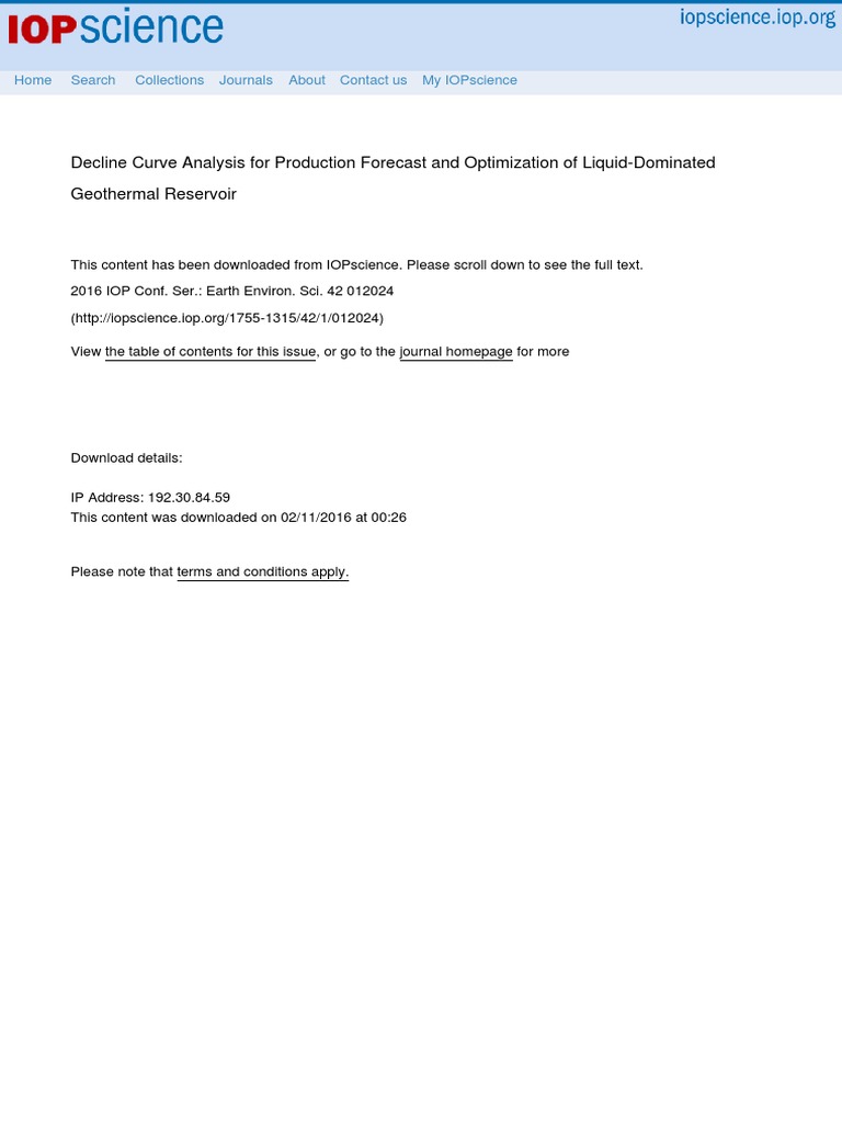Decline Curve Analysis For Production Forecast And Pdf